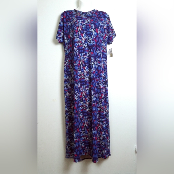 LuLaRoe | Dresses | Lularoe Maria Maxi Dress Woman 3xl Blue Multi Loose ...